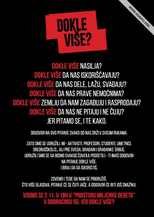 Počinje kampanja „Dokle više?” - Vesti iz Sombora - SOinfo.org - Sombor ...